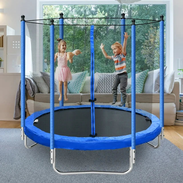 8FT Trampoline for Kids,Indoor Outdoor Trampoline with Safety Enclosur – tripletreebrands