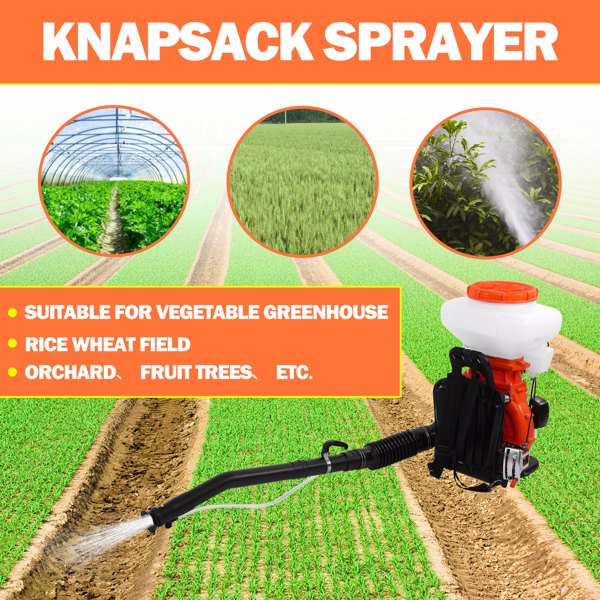2 Stroke Engine Gas Powered Backpack Sprayer 3.7 Gallon Fogger Mist Bl ...