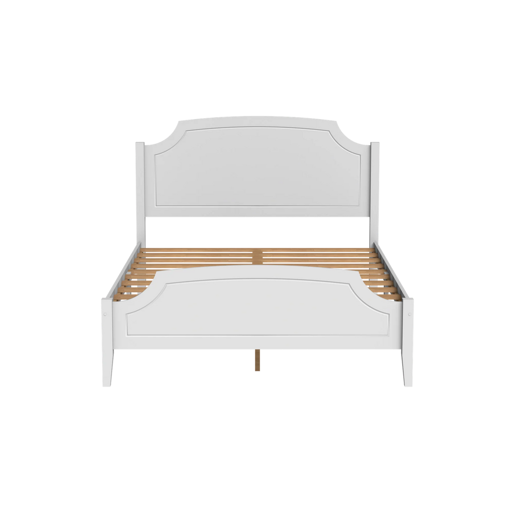 Contemporary Roman Style Full Size Bed,Solid Wood Bed Frame,No Box Spr ...