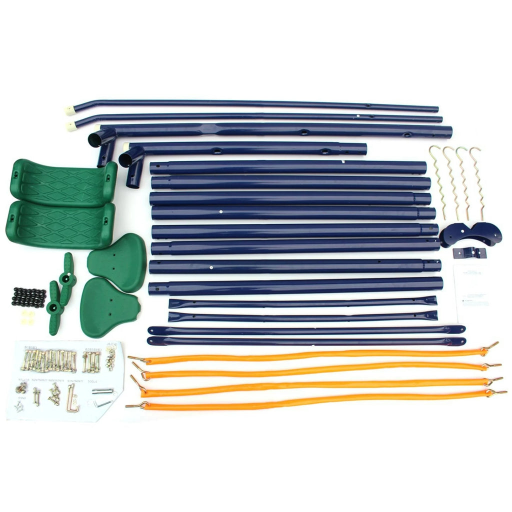 Outdoor Swing Set with Two Adjustable U-Shape Swing Seats and Glider ...