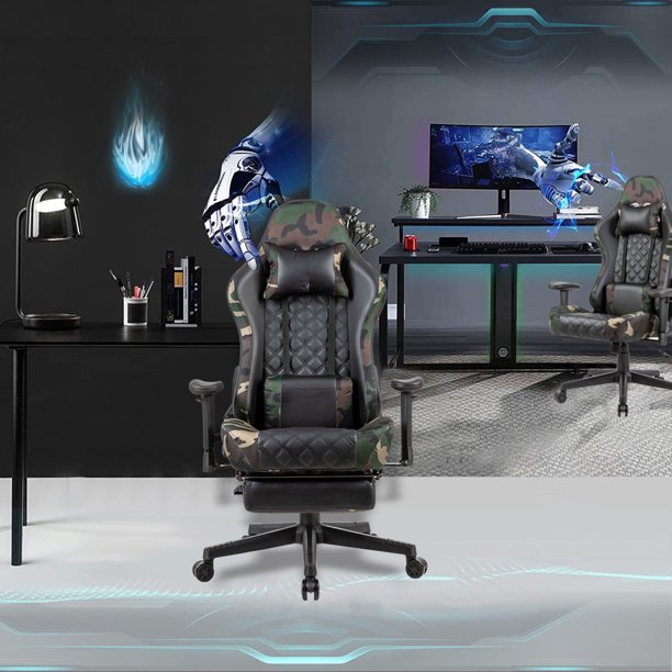 360°Swivel Gaming Rolling Chair, Ergonomic PC Office Chair, Computer R ...