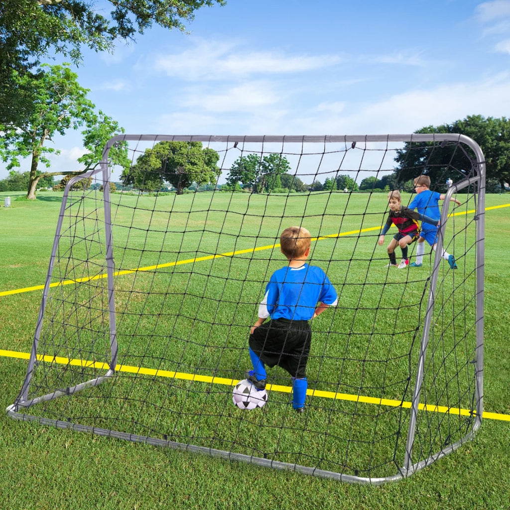 2 Pcs Steel Frame Football Goal, 6.6Ft Football Goal Post Set for Adul ...