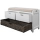 Narrow Storage Bench, Solid Wood Entryway Bench with Removable Basket ...
