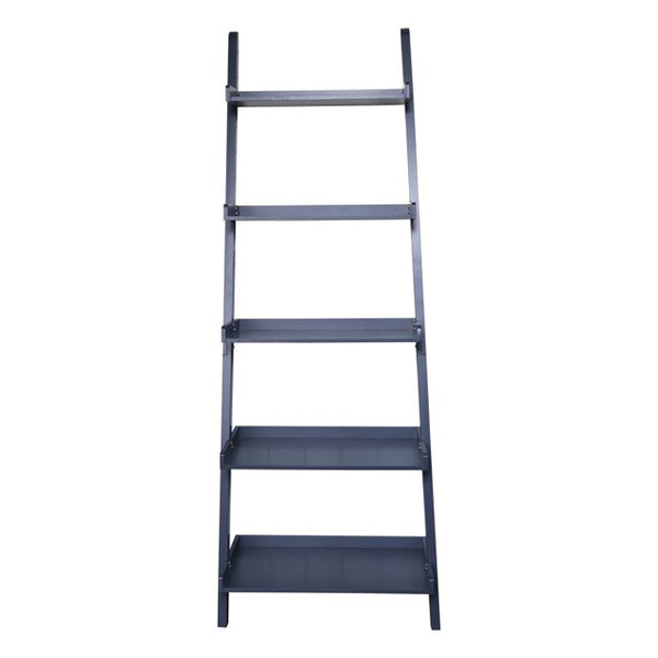 5 - Tier Ladder Shelf,Wood Open Storage Shelves,Freestanding Ladder Bo ...