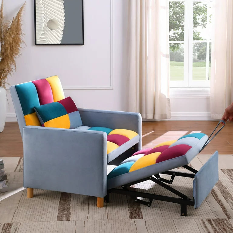 Convertible Sleeper Sofa Chair, Multi-Functional Tufted Recliner Chair ...