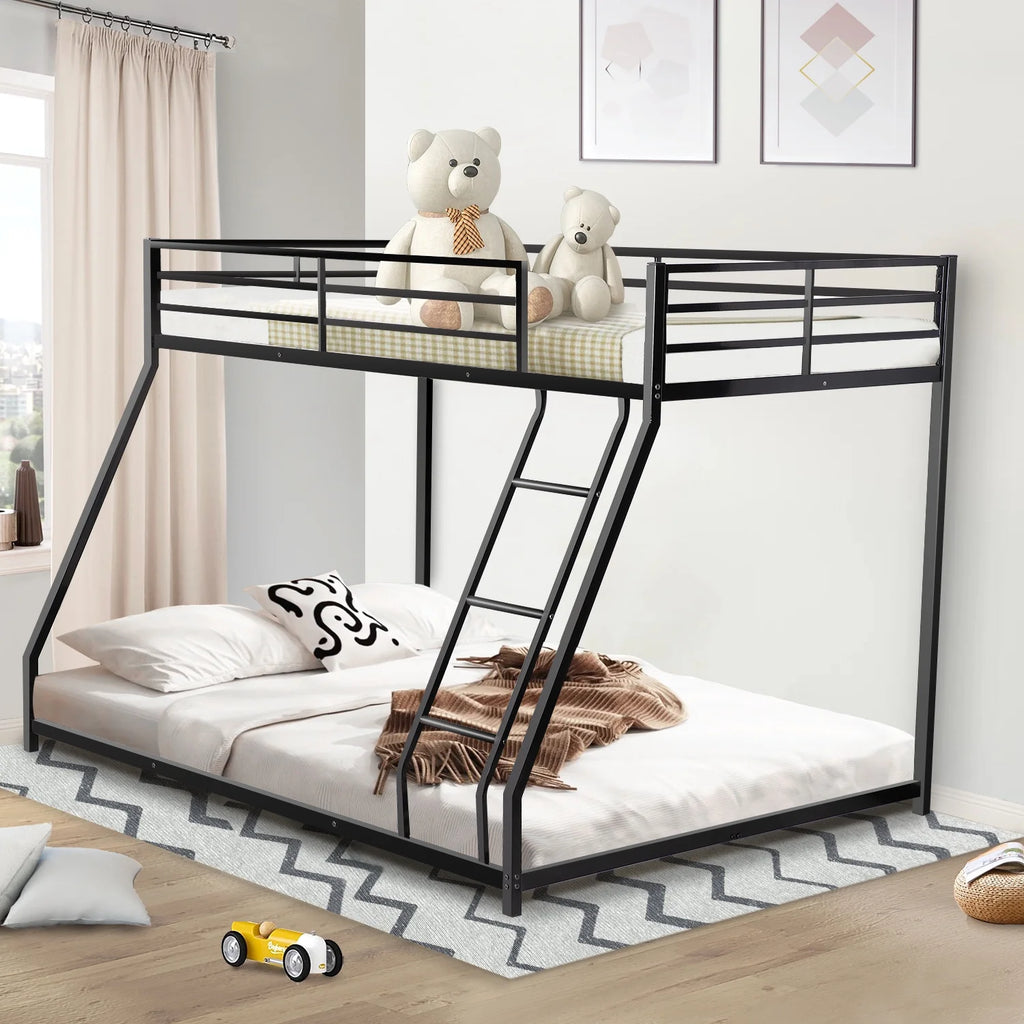 Twin Over Full Bunk Bed for Kids Adults, Industrial Heavy Duty Metal B ...