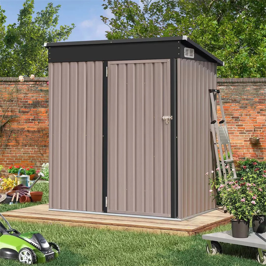 Outdoor Storage Shed, 5x3 ft Metal Sheds & Outdoor Storage Shed Organi ...